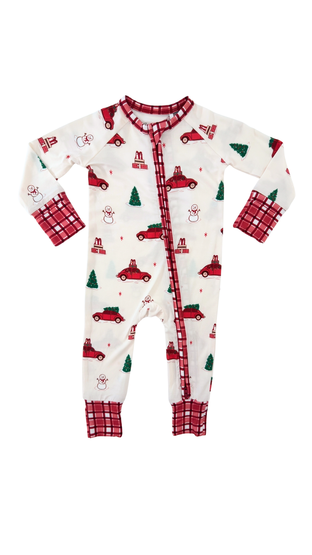 Red Holly Jolly Cruisers Zipper Romper – In My Jammers
